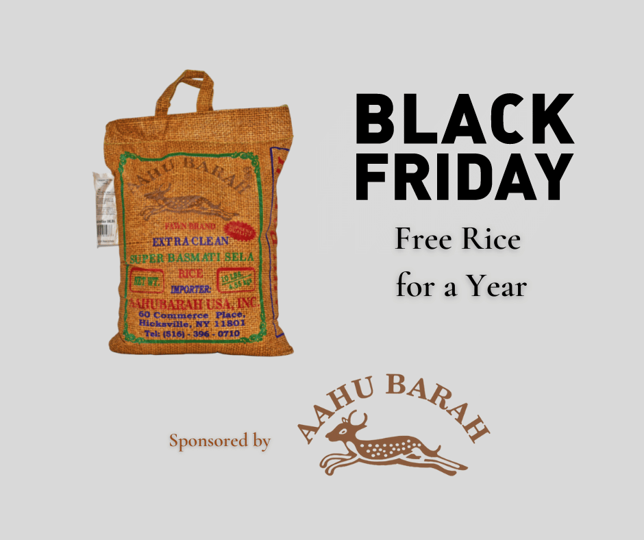 Black Friday Giveaway (Year's Supply of Rice) – Afghan Cooks